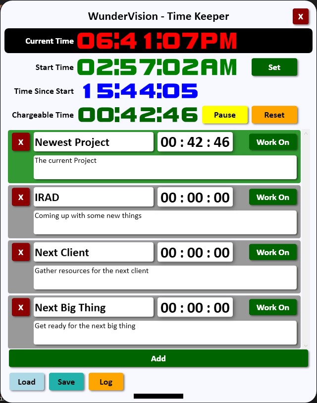WunderVision - WPF Time Keeper